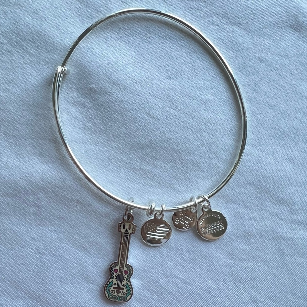 Nwot Disney Pixar Alex And Ani Coco Guitar Silver Cha… - Gem